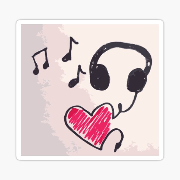 "Love Music " Sticker for Sale by Brendabear | Redbubble