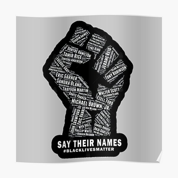 "Say Their Names BLM" Poster for Sale by varnikasu2004 | Redbubble