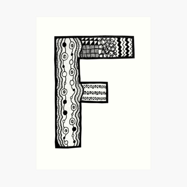 "Zentangle Letter F" Art Print for Sale by jsh-designs | Redbubble