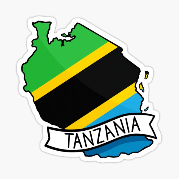 "Tanzania Flag Map Sticker" Sticker for Sale by Drawingvild | Redbubble