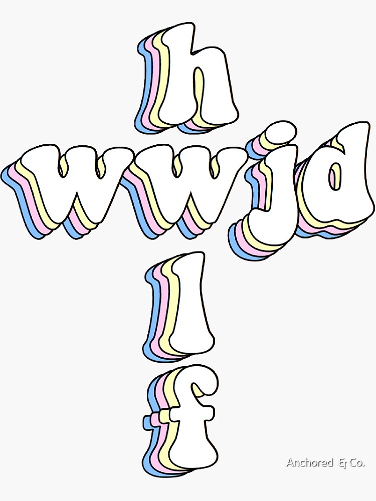 "hwlf x wwjd cross" Sticker for Sale by mansinone3 | Redbubble