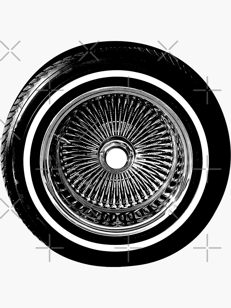 "Lowrider Chrome Rims Wire Wheel Hydraulics " Sticker for Sale by ...