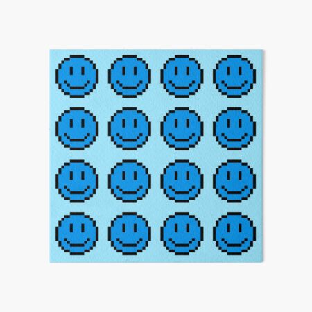 "Blue Pixel Smiley Face" Art Board Print by babygirlbella | Redbubble