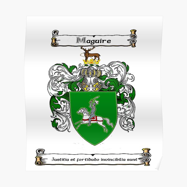 "Maguire Family Crest and Motto" Poster by Hibernia29 | Redbubble