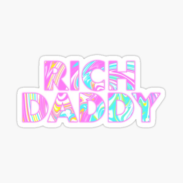 "RICH DADDY In Psychedelic Colours" Sticker by SquareClub | Redbubble