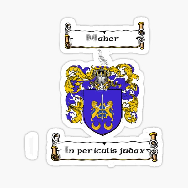 "Maher Family Crest and Motto" Sticker by Hibernia29 | Redbubble