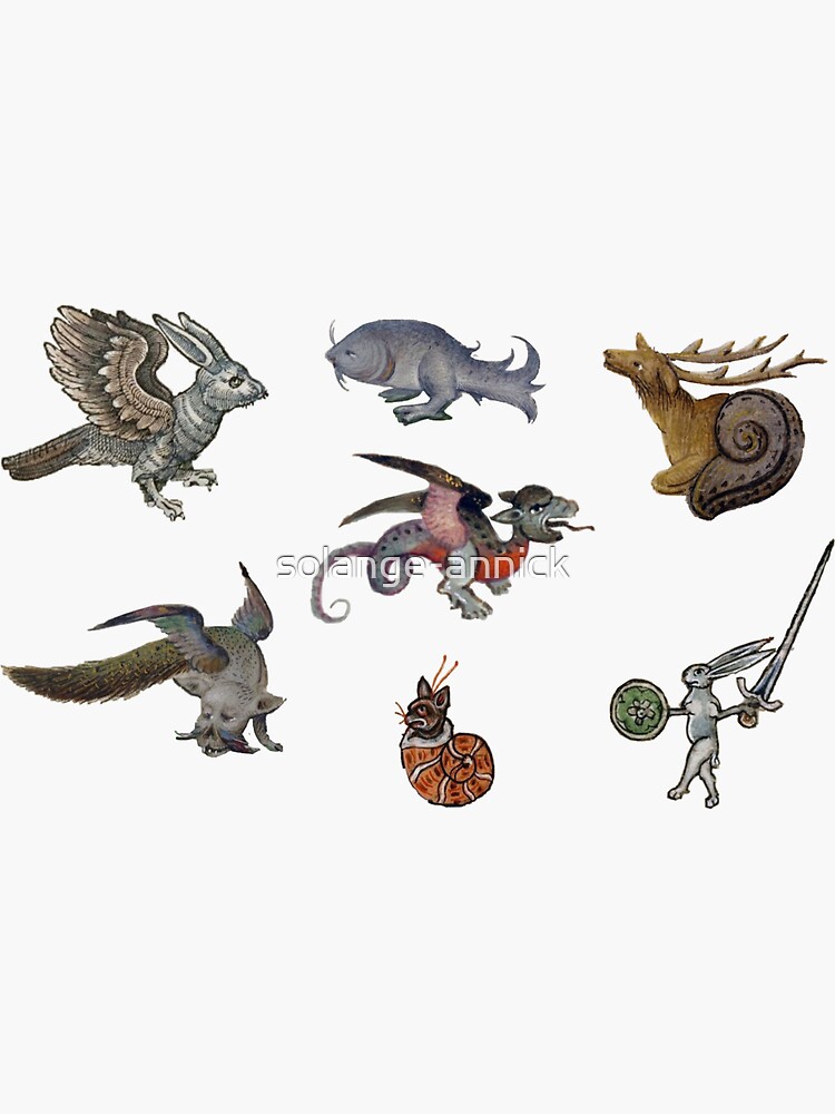 "Medieval Animals Stickers" Sticker for Sale by solange-annick | Redbubble