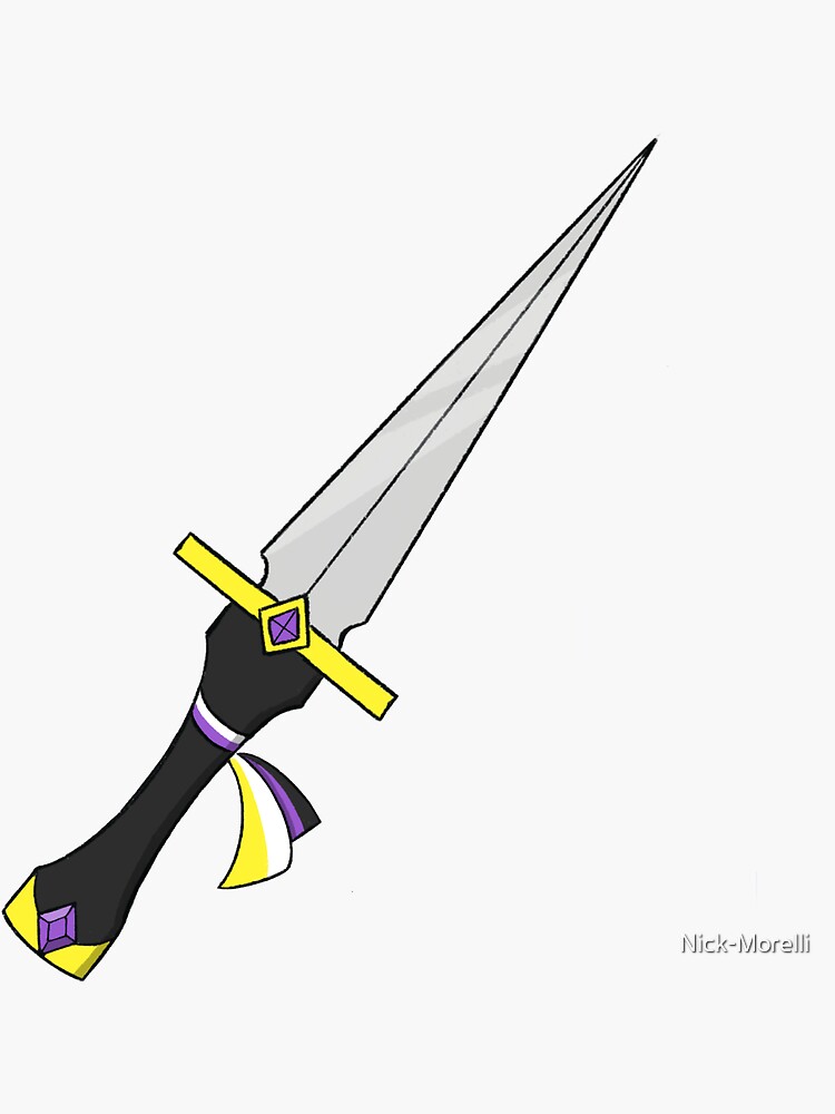"Pride Weapons: Non binary Dagger" Sticker by Nick-Morelli | Redbubble