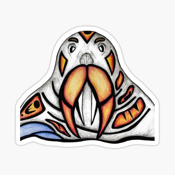 "Fire and Ice Walrus" Sticker for Sale by EmberedEtchings | Redbubble