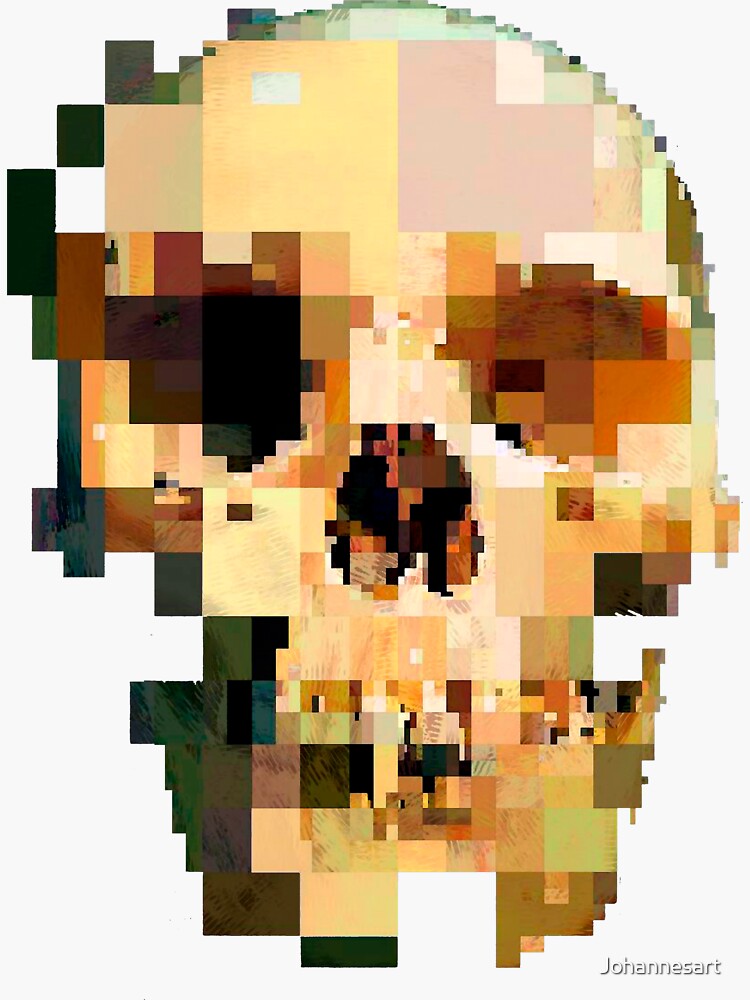 "Pixel Skull" Sticker by Johannesart | Redbubble