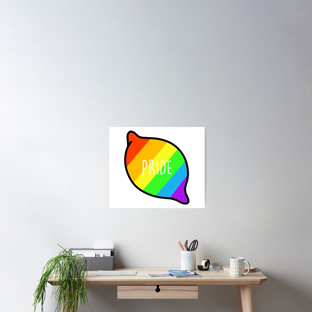 "Classic Pride Flag "Pride" - Lemon" Poster by McCartyArtistry | Redbubble