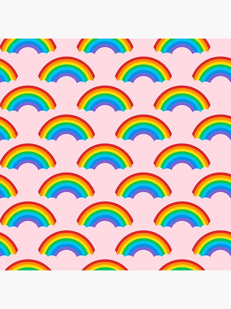 "80s RAINBOW PATTERN WITH PASTEL PINK BACKGROUND" Sticker for Sale by ...