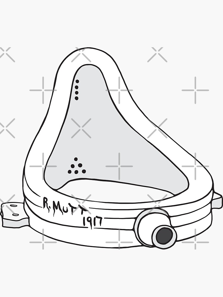 "R Mutt 1917, Fountain by Marcel Duchamp" Sticker for Sale by ...