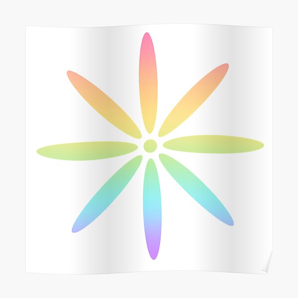 "Rainbow Ombré Flower Design" Poster for Sale by MoCraftsCo | Redbubble