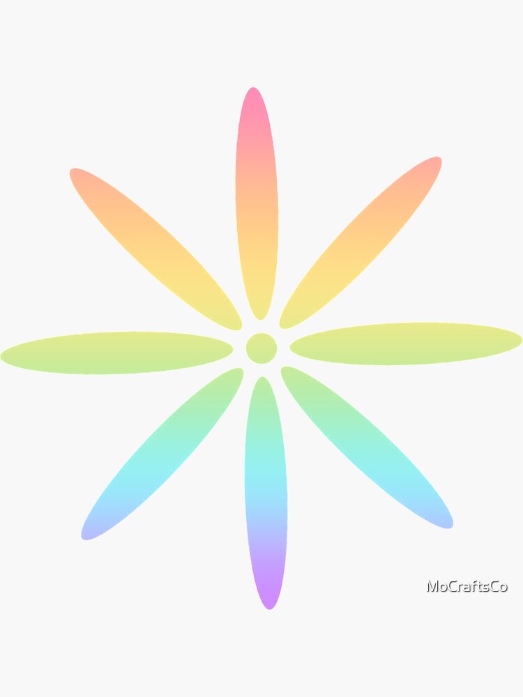 "Rainbow Ombré Flower Design" Sticker for Sale by MoCraftsCo | Redbubble