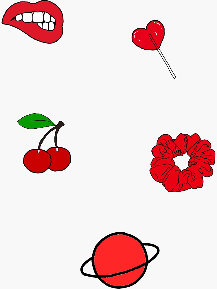 "Red sticker pack" Sticker for Sale by storeywhitney1 | Redbubble