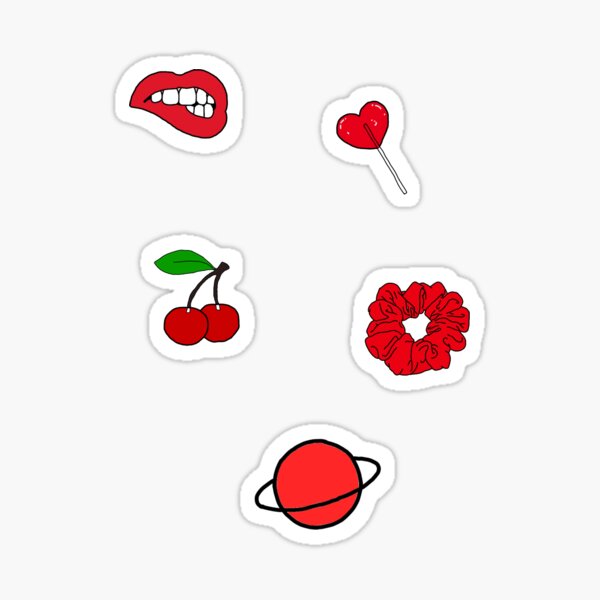 "Red sticker pack" Sticker for Sale by storeywhitney1 | Redbubble
