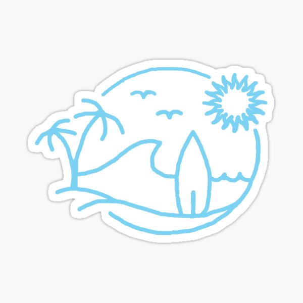 "cute beach outline" Sticker for Sale by SianaJean | Redbubble