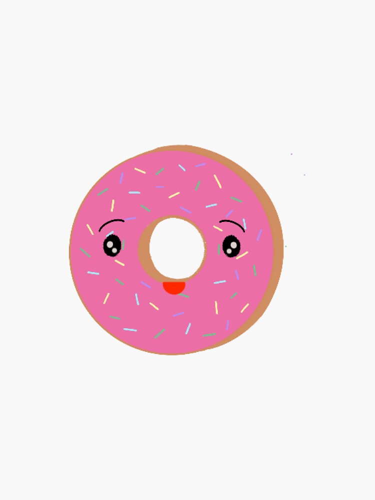 "Smiling doughnut / donut" Sticker for Sale by feliciadanella | Redbubble