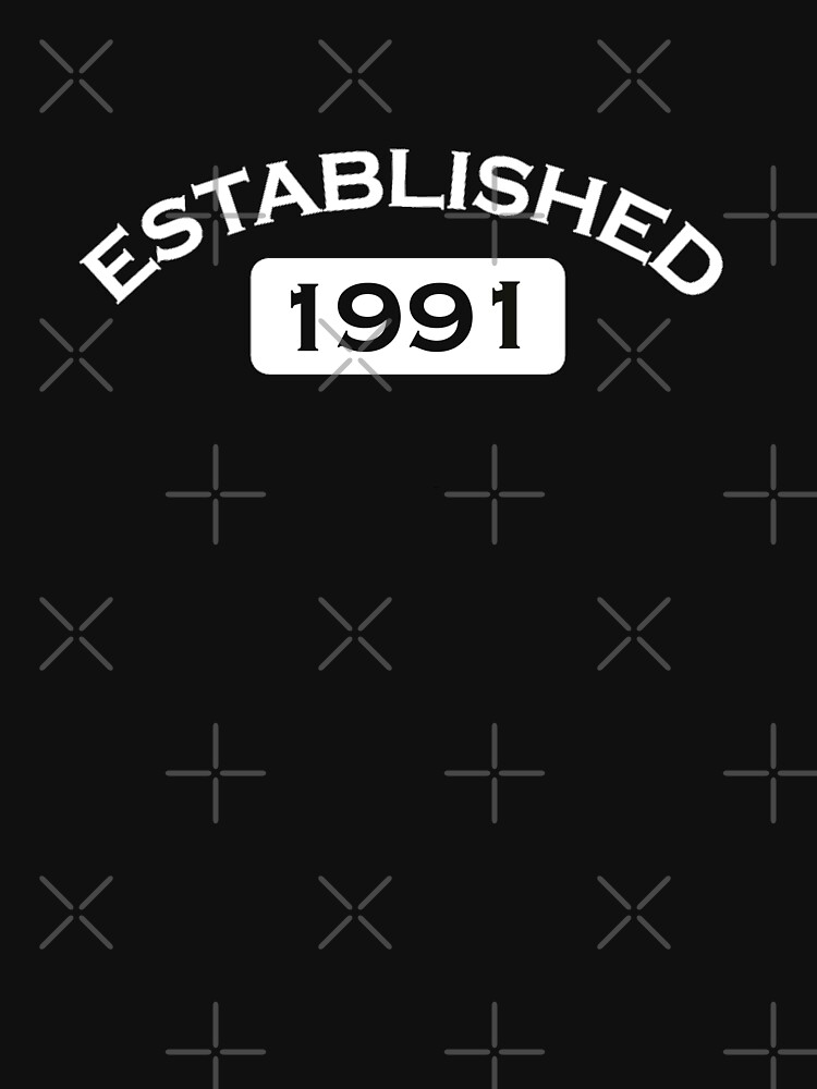 "Established 1991" T-shirt for Sale by tnoteman557 | Redbubble ...