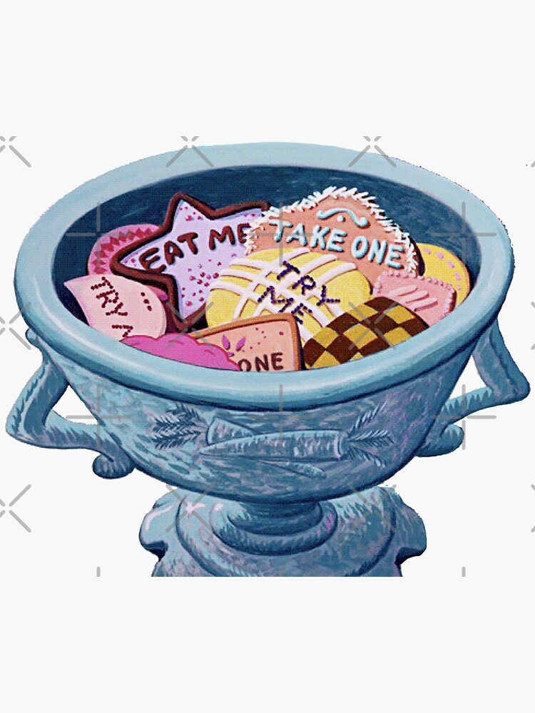 "Alice in Wonderland - Eat Me Cookies" Sticker for Sale by demid23 ...