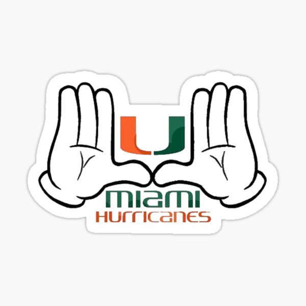 "Miami Hurricanes Mickey Hands" Sticker for Sale by elenagross1118 ...