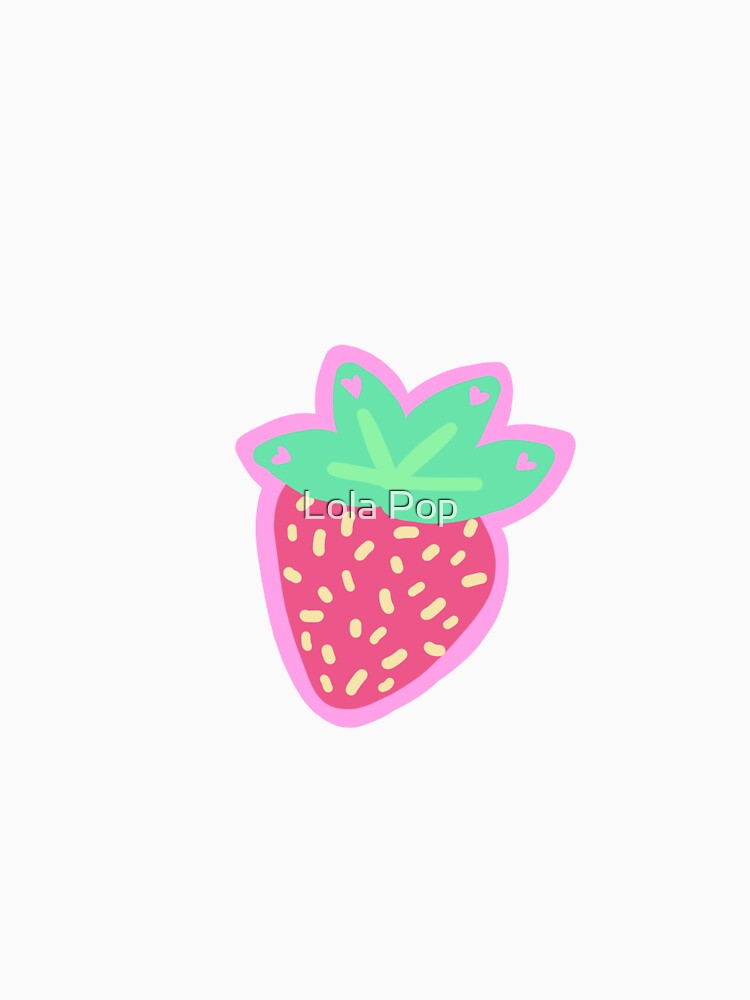 "Cute Pink Strawberry Sticker" T-shirt by lolaleekiwi | Redbubble