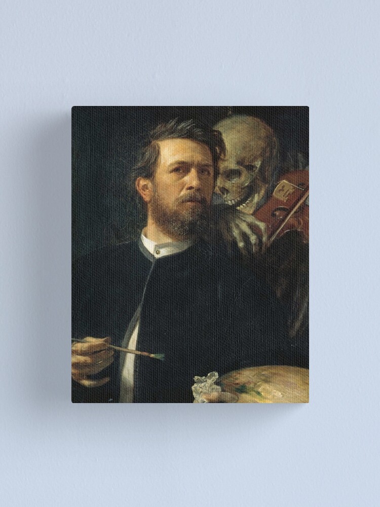 "Self-Portrait with Death Playing the Fiddle" Canvas Print by ...
