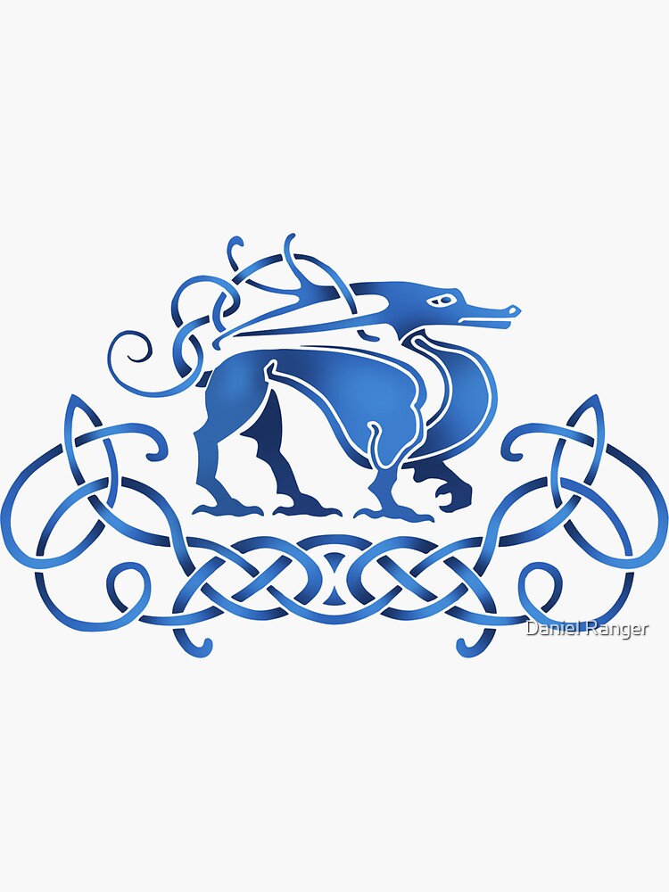"Pictish Dragon_Blue" Sticker for Sale by Dragon84 | Redbubble