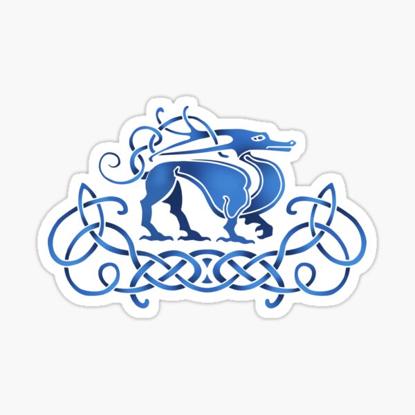 "Pictish Dragon_Blue" Sticker for Sale by Dragon84 | Redbubble