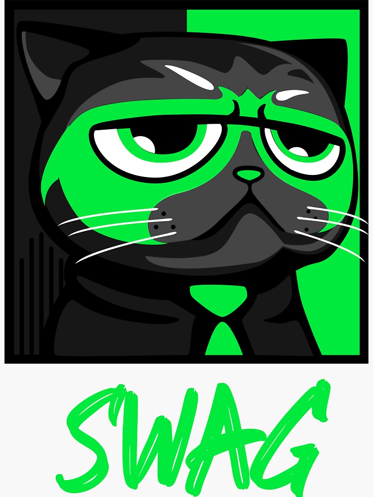 "Swaggy Cat" Sticker by Victor-Scrio | Redbubble