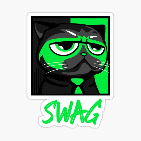"Swaggy Cat" Sticker by Victor-Scrio | Redbubble
