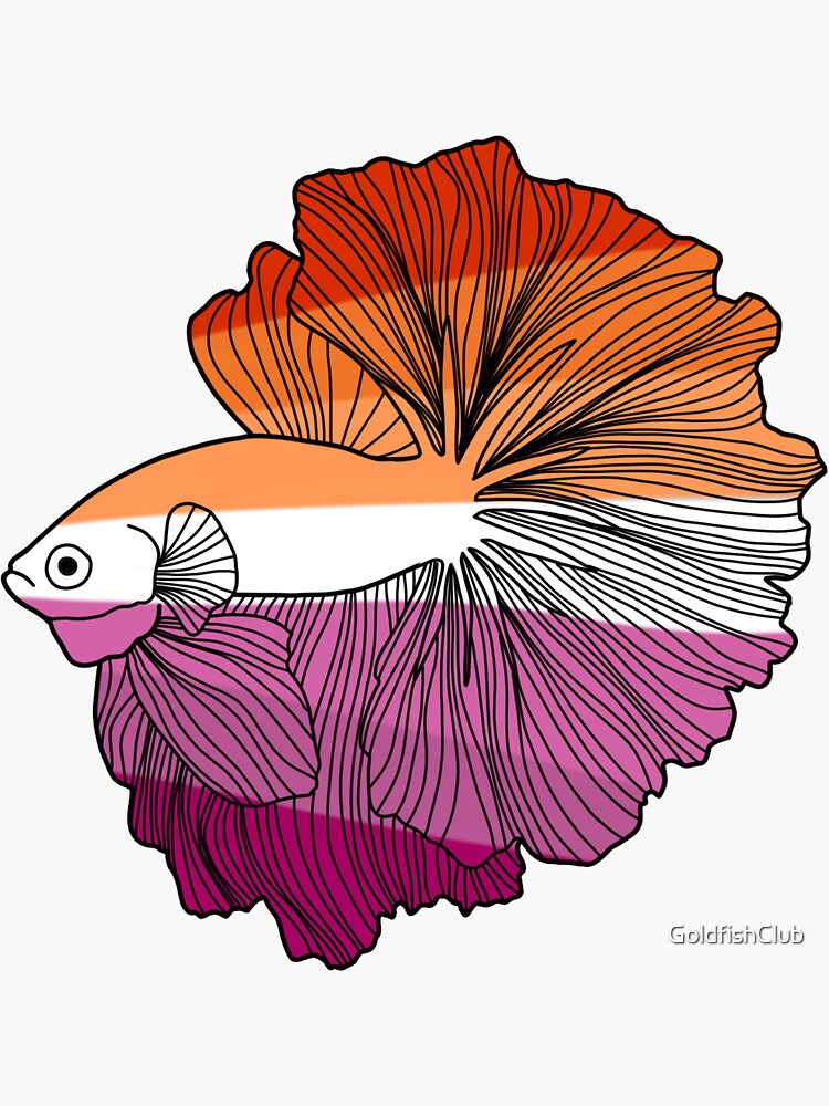 "Lesbian Rose Tail Betta Fish Flag" Sticker for Sale by GoldfishClub ...