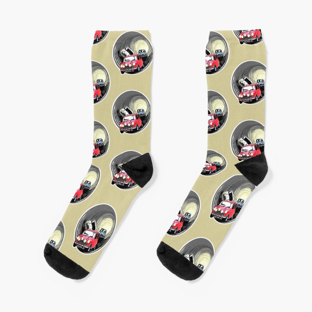 "The Italian job minis escaping in the sewer" Socks by Alan67Q | Redbubble