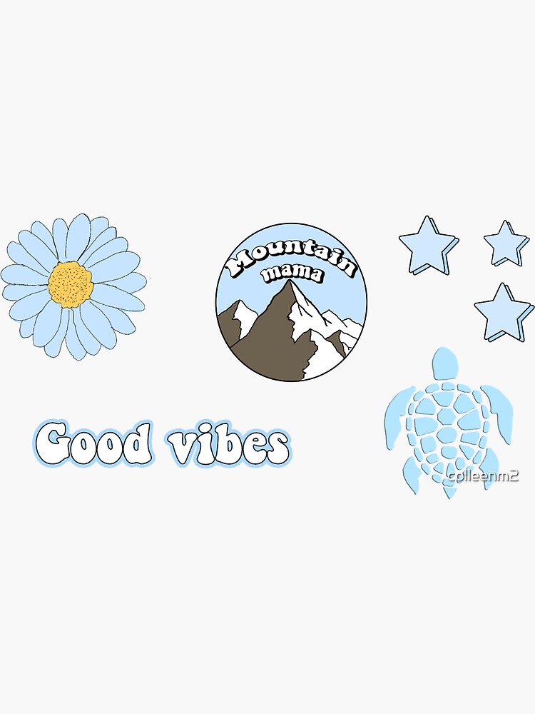"Light blue sticker pack" Sticker by colleenm2 | Redbubble