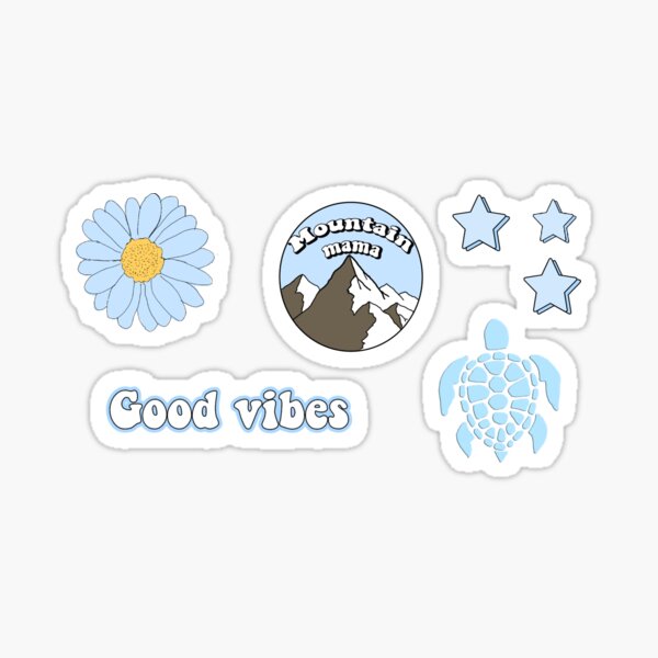 "Light blue sticker pack" Sticker by colleenm2 | Redbubble