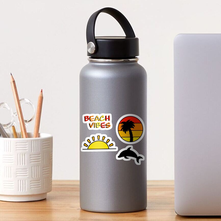 "Beach Vibes" Sticker by aquapinkaqua | Redbubble