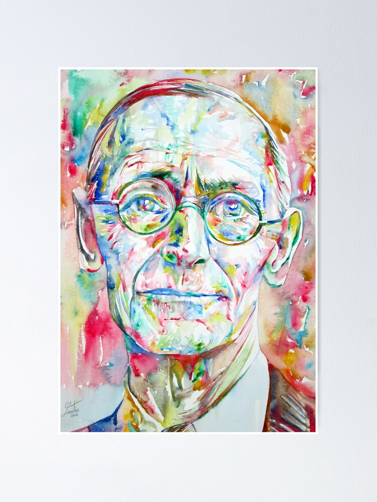 "HERMANN HESSE watercolor portrait.2" Poster by lautir | Redbubble