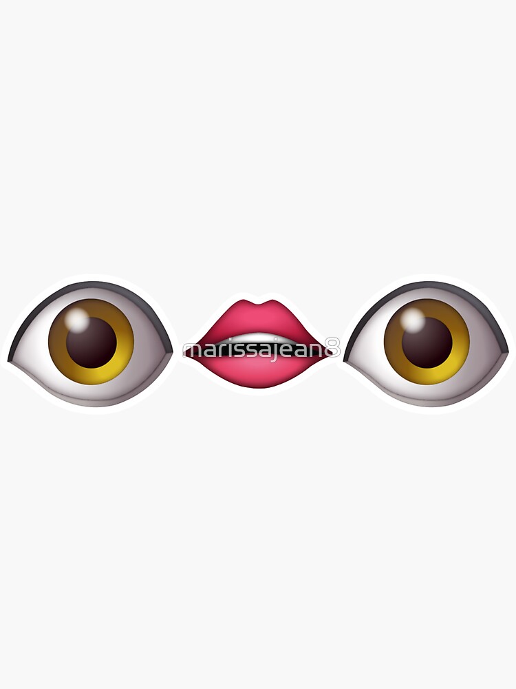 Pegatina «ojo labio ojo emoji tiktok meme» de marissajean8 | Redbubble