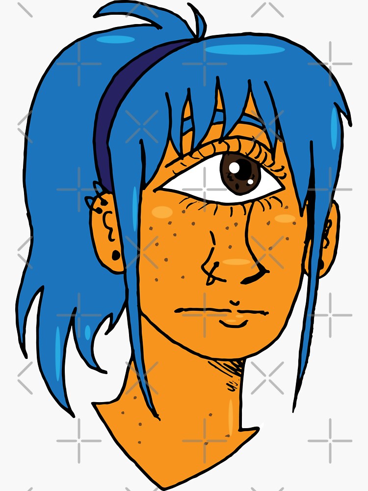 "Orange Cyclops Girl" Sticker for Sale by miartist | Redbubble