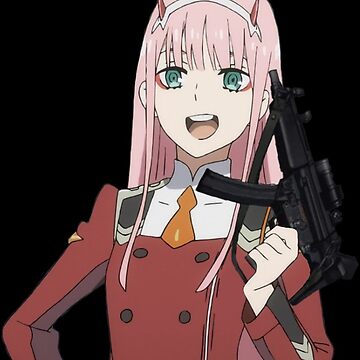 "Zero Two with Gun" Sticker for Sale by - TSUKIYOUSEI - | Redbubble