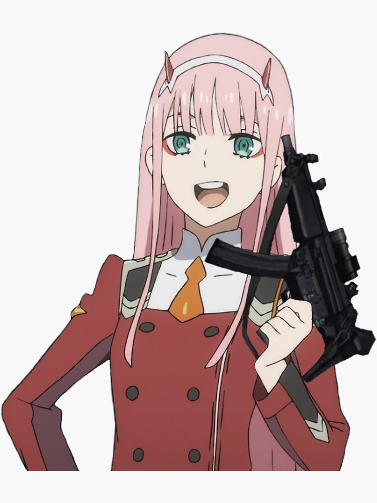 "Zero Two with Gun" Sticker for Sale by - TSUKIYOUSEI - | Redbubble