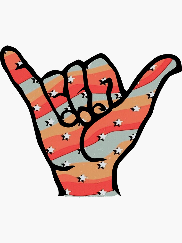 "aesthetic shaka hand" Sticker by mmealeyy | Redbubble