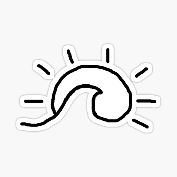"wave with sun no color outline " Sticker for Sale by stickersbyoli ...