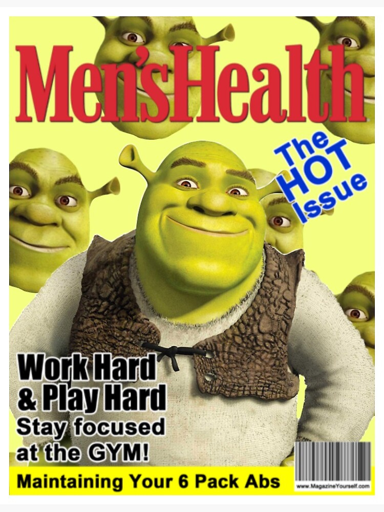 "Shrek men's health magazine sticker" Sticker for Sale by cass86 ...
