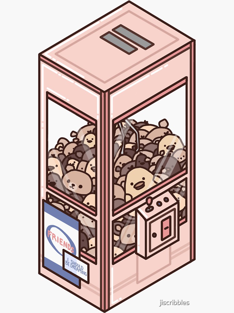 "Pink Claw Machine" Sticker by jiscribbles | Redbubble