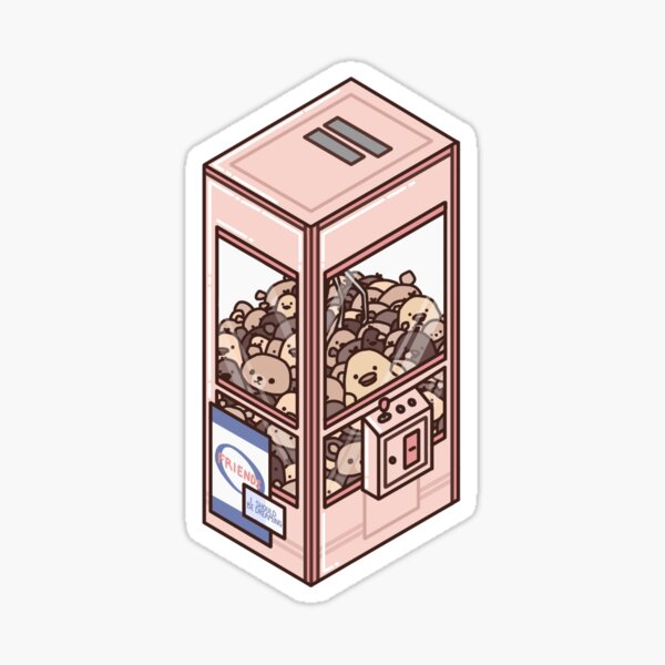 "Pink Claw Machine" Sticker by jiscribbles | Redbubble