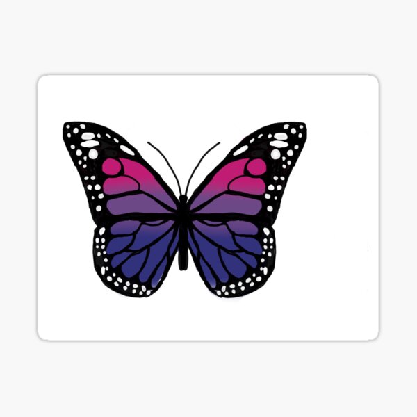 "Bi Pride Butterfly" Sticker by proud-hedgehog | Redbubble