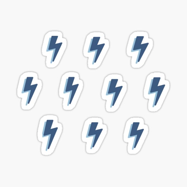 "blue lighting bolt sticker pack" Sticker by stickersbymegs | Redbubble