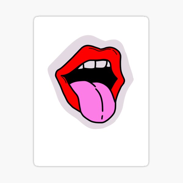 "Open mouth tongue out sticker " Sticker by slickerstickers | Redbubble